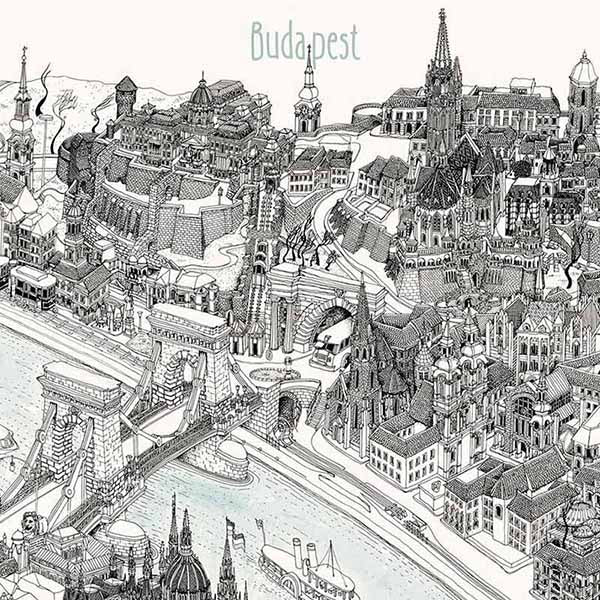 Art Maps, Cityscapes, Bird's Eye View – Béla Magyar - Citygraph